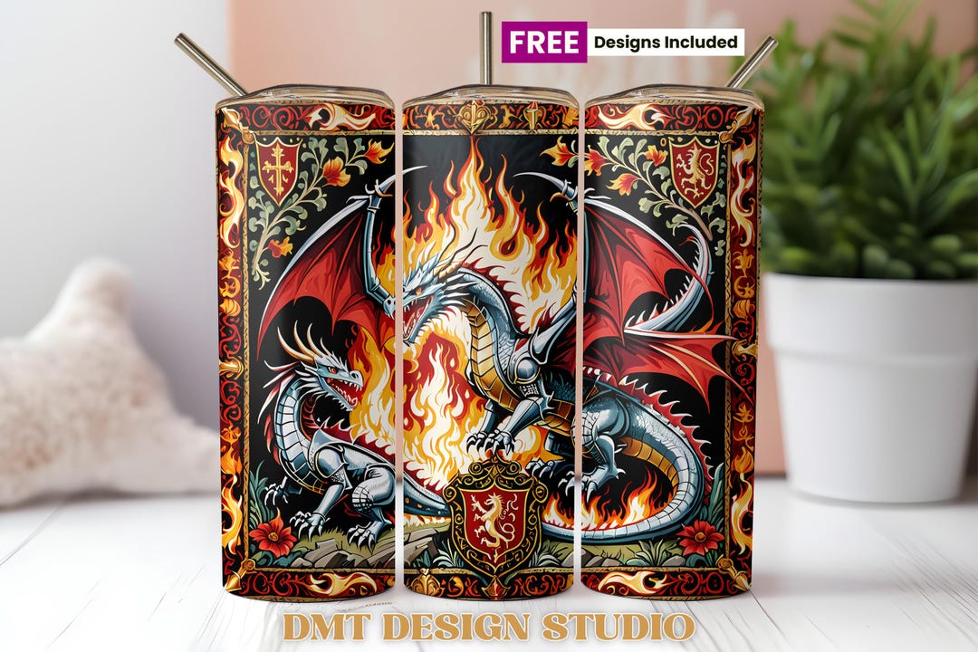 Mythical Battle Tumbler Wrap, 20oz Skinny Sublimation Tumbler Design ...