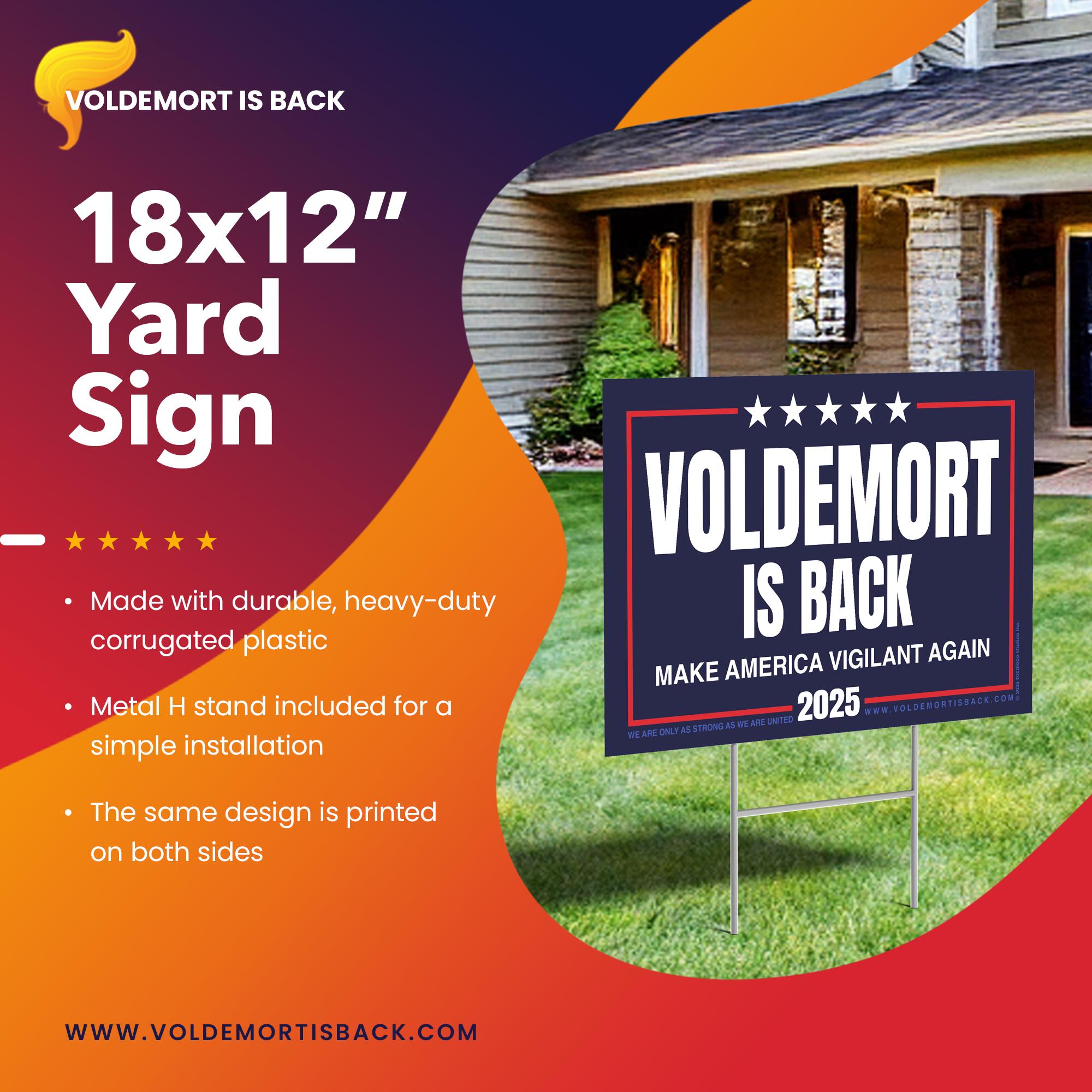 Voldemort is Back - Subtle Anti Trump Yard Sign, Not My President, Anti MAGA, Make America ...