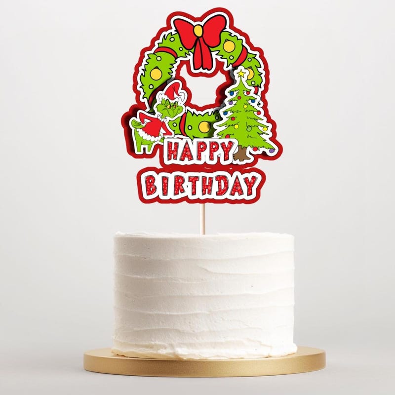 Grinch Cake Topper File - Etsy UK