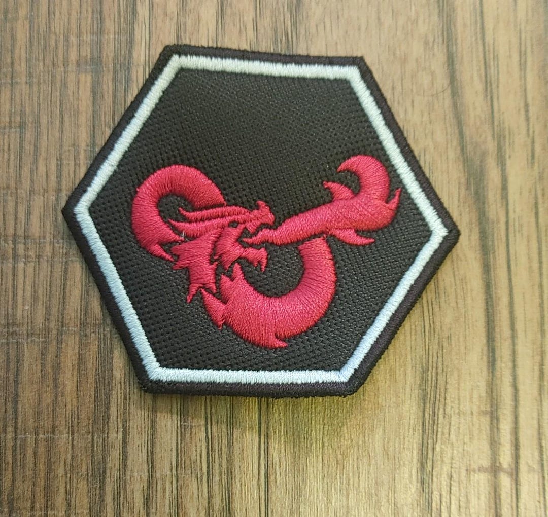 Dnd Dragon Logo Patch: Embroidered Red Ampersand, Iron-on/sew-on - Etsy