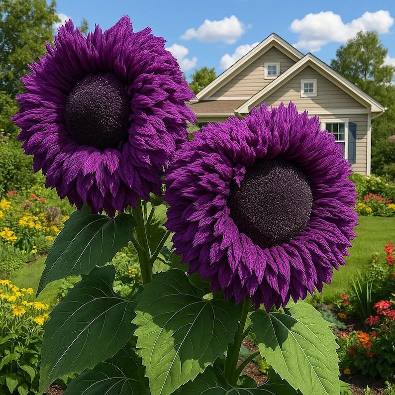 Purple Sunflower Seeds – 50/100/200 Count – Unique Giant Blooms With ...
