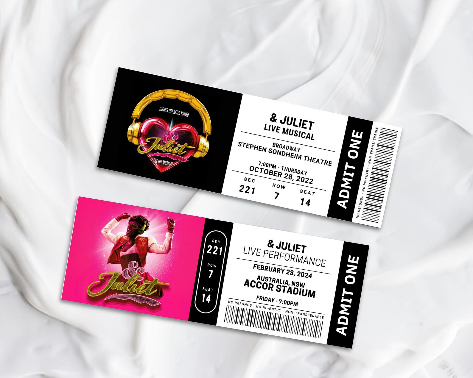 Editable &juliet Ticket, Juliet Broadway Musical Ticket 2024 ...