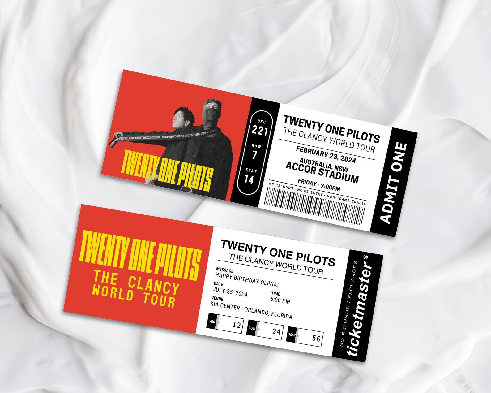 21 Pilots Editable Concert Ticket, Twenty One Pilots Clancy Tour 2024 ...
