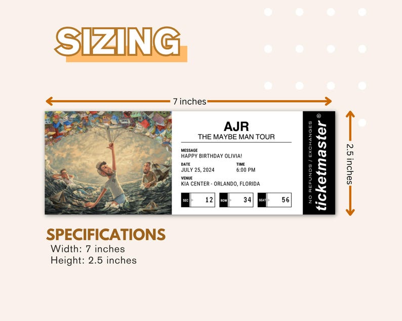 AJR Editable Concert Ticket, AJR Maybe the Man 2024, Memorabilia ...