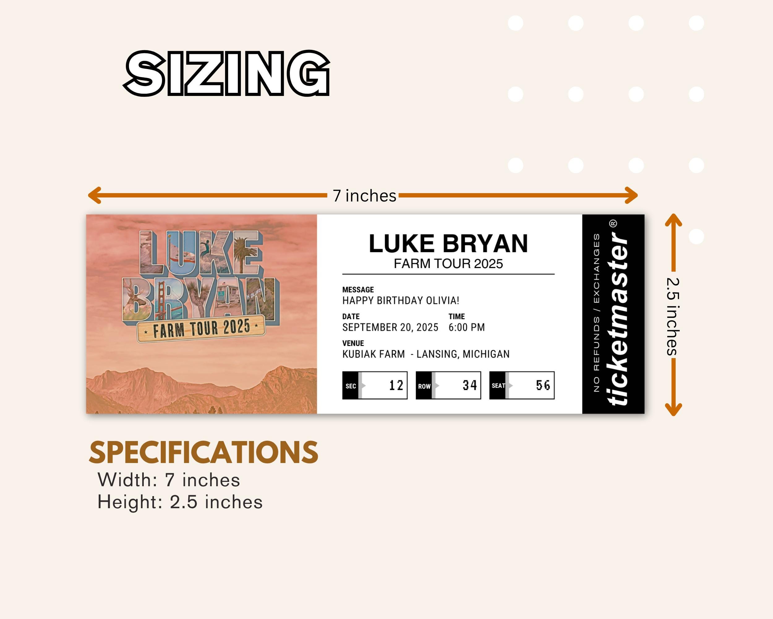 Editable Luke Bryan Ticket | Luke Bryan Tour Concert Event Tickets ...