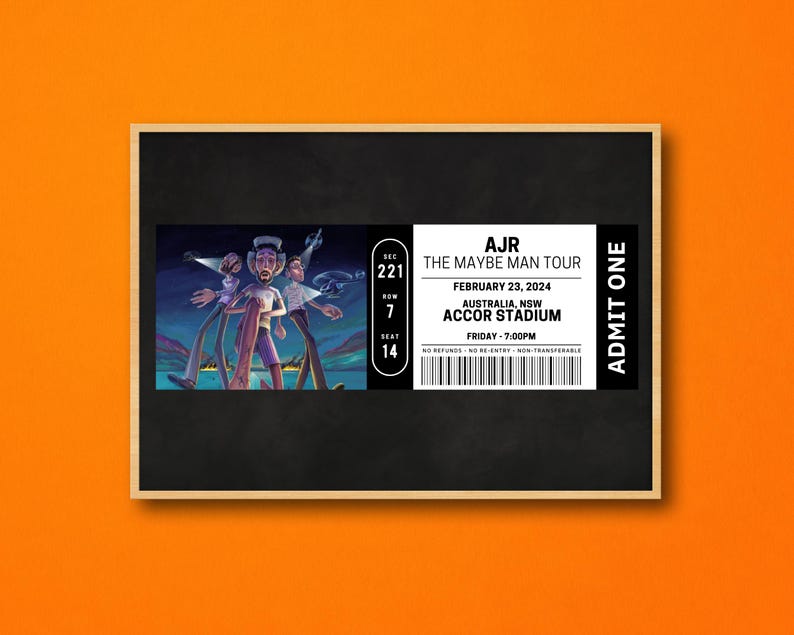 AJR Editable Concert Ticket, AJR Maybe the Man 2024, Memorabilia ...