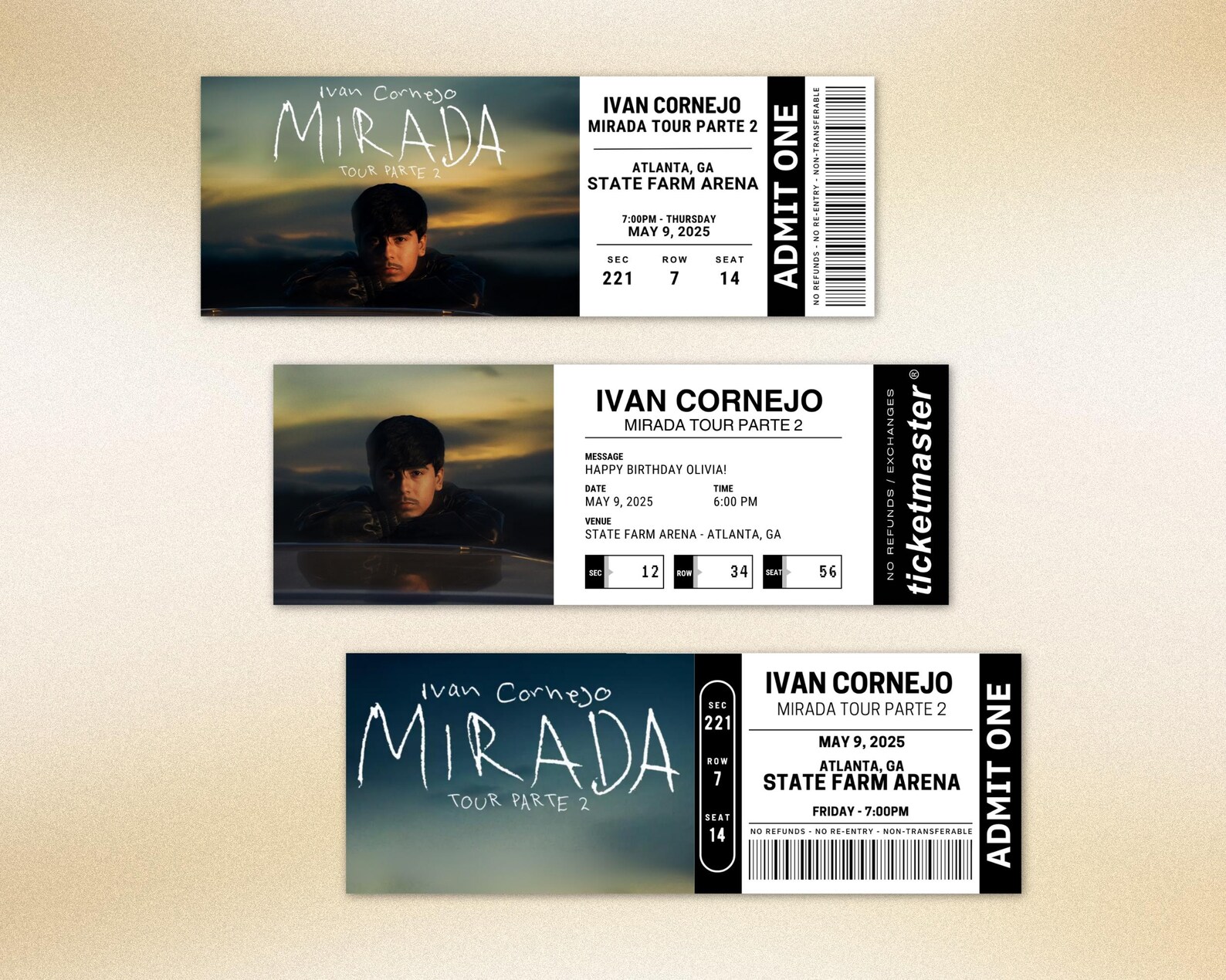 Editable Ivan Cornejo Mirada Ticket | Ivan Cornejo Mirada Tour Concert ...