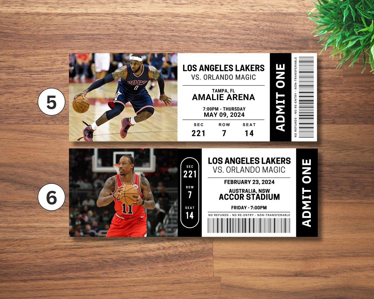 Custom Basketball Ticket, Surprise Gift Basketball Tickets, Customized ...