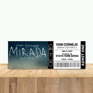 Editable Ivan Cornejo Mirada Ticket | Ivan Cornejo Mirada Tour Concert ...