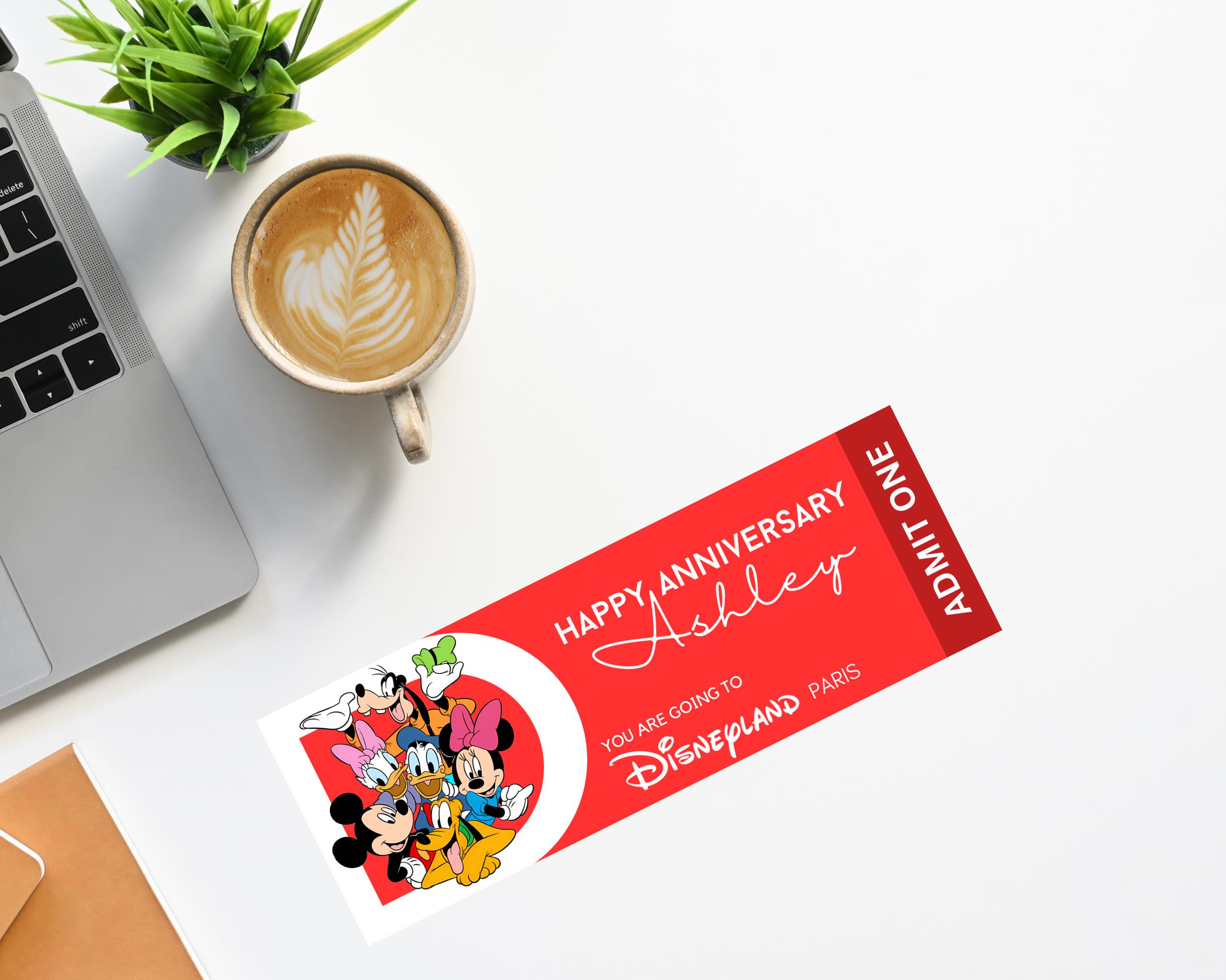 15+ Disneyland Editable Ticket, Disney World Ticket Template, Surprise ...