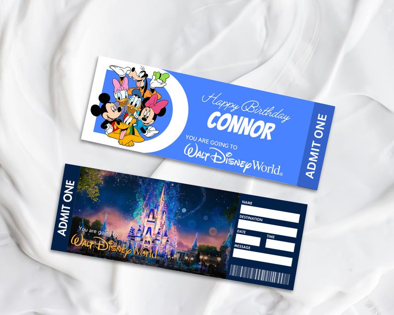 15+ Disneyland Editable Ticket, Disney World Ticket Template, Surprise ...