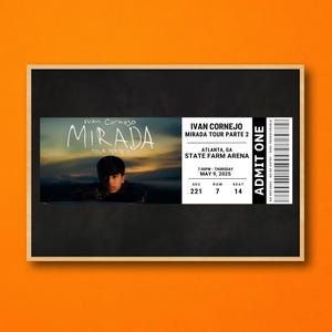 Editable Ivan Cornejo Mirada Ticket | Ivan Cornejo Mirada Tour Concert ...