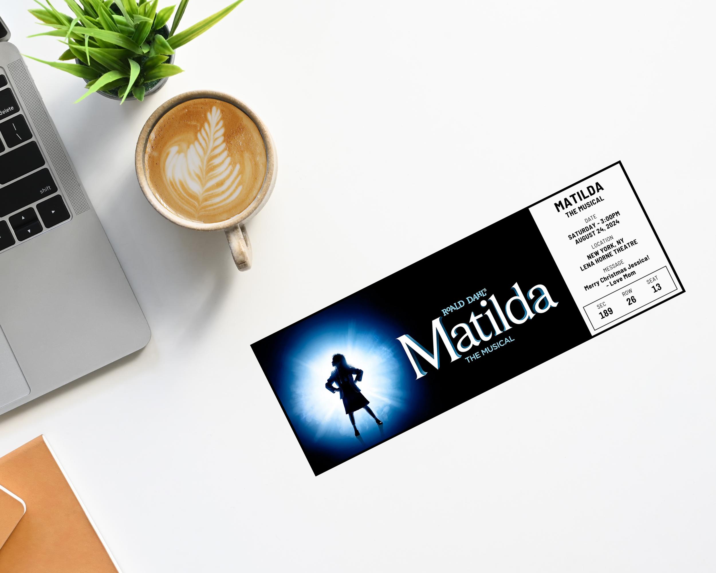 Matilda Editable Ticket Theatre, Matilda the Musical 2024, Memorabilia ...