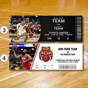 Custom Basketball Ticket, Surprise Gift Basketball Tickets, Customized ...