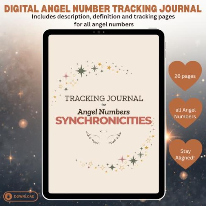 Digital Angel Synchronicities Tracker Journal - Etsy