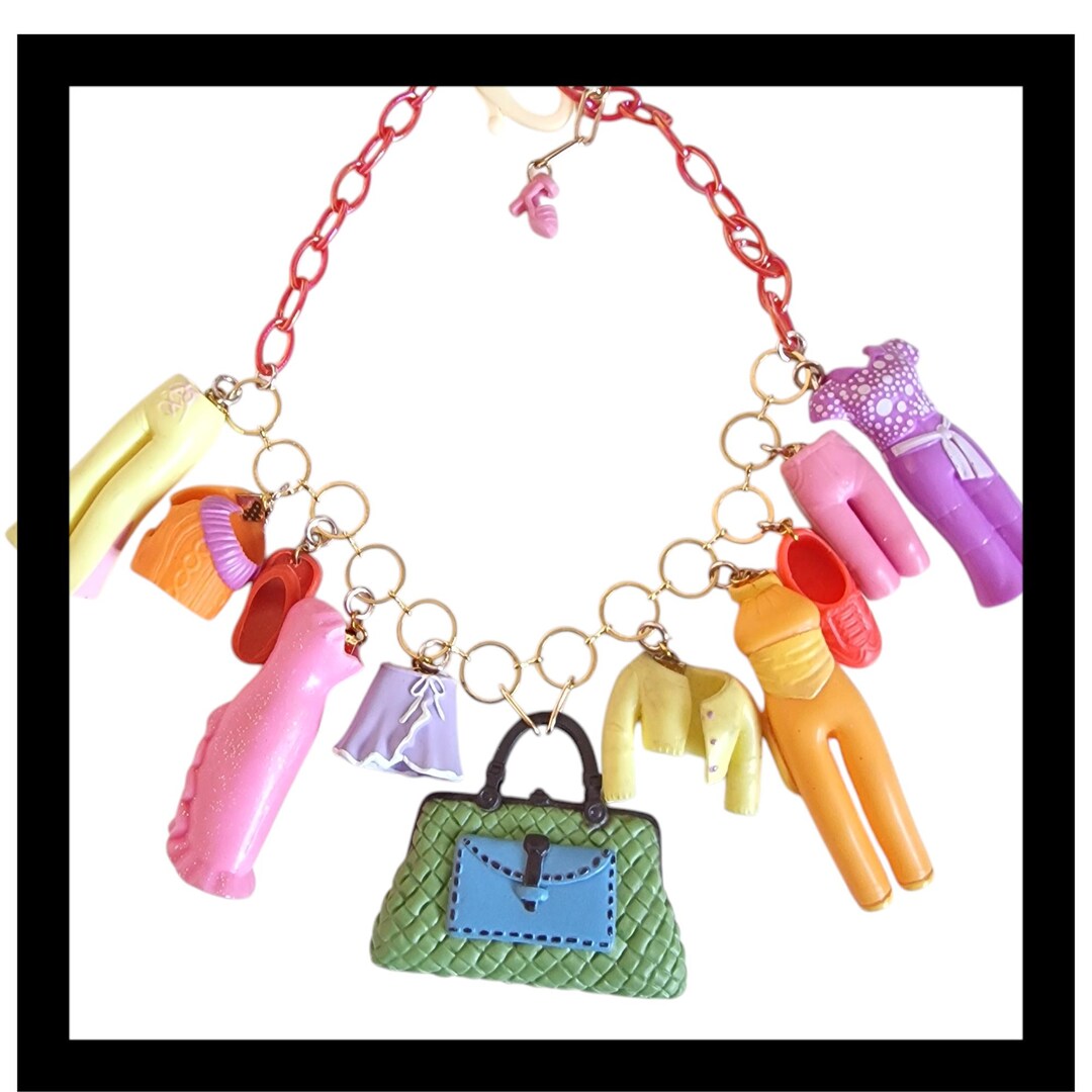 Handmade Kidcore Necklace With Vintage Barbie Purse Handbag & Polly ...