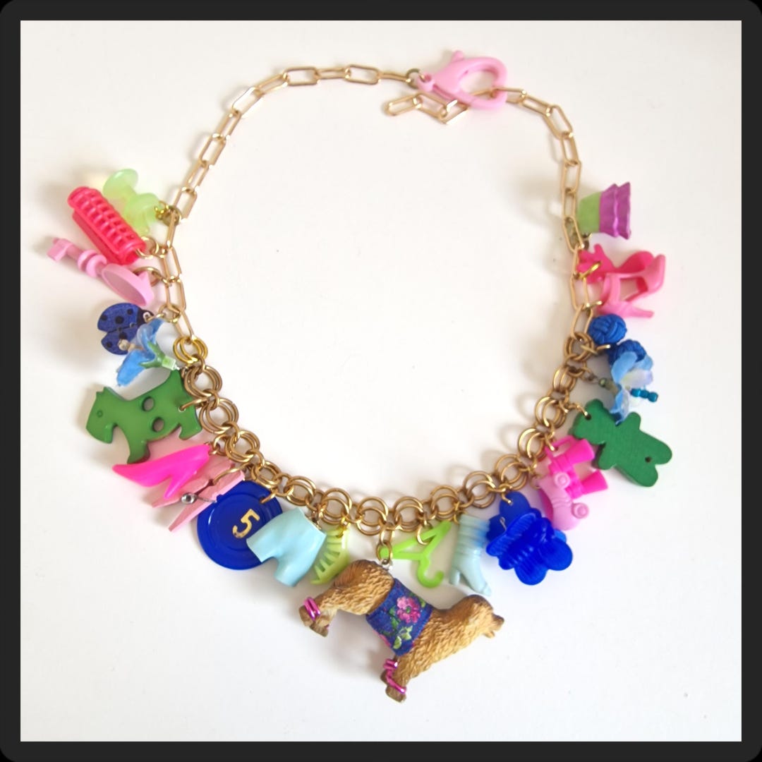 Newfie & Scottie Dogs Assemblage: Vintage Toy Jewelry - Barbie Polly ...