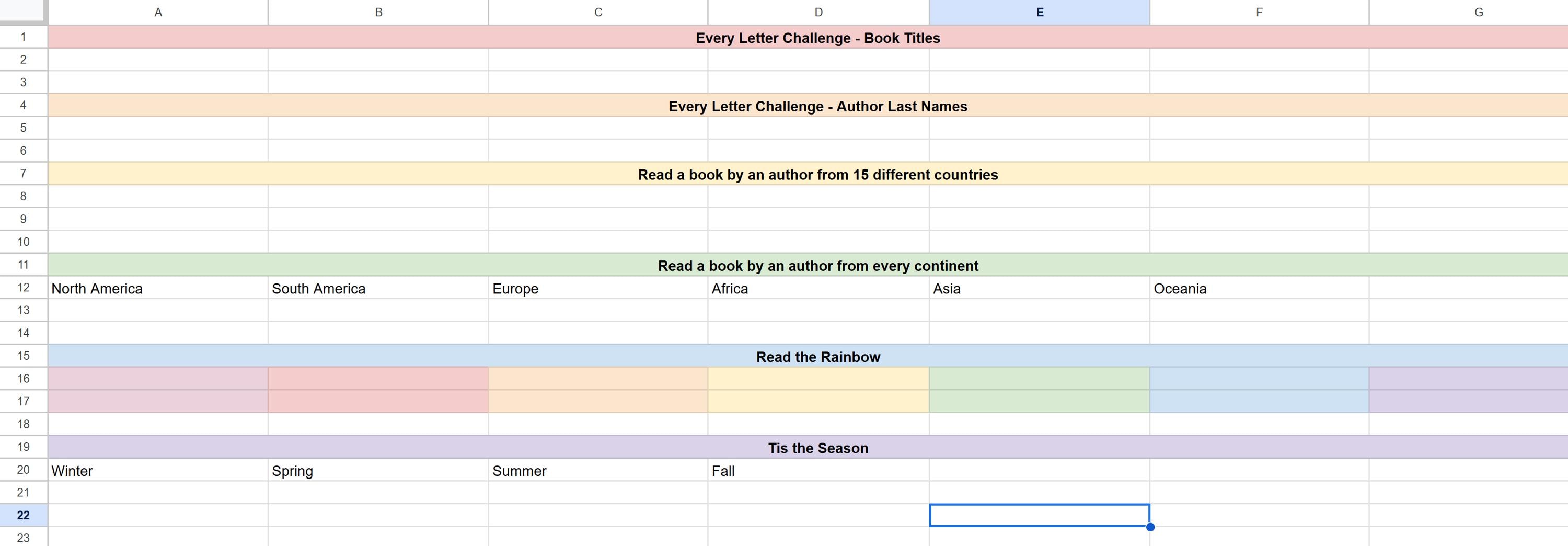 Reading Spreadsheet, Reading Log, Book Tracker, Series Tracker, Home ...