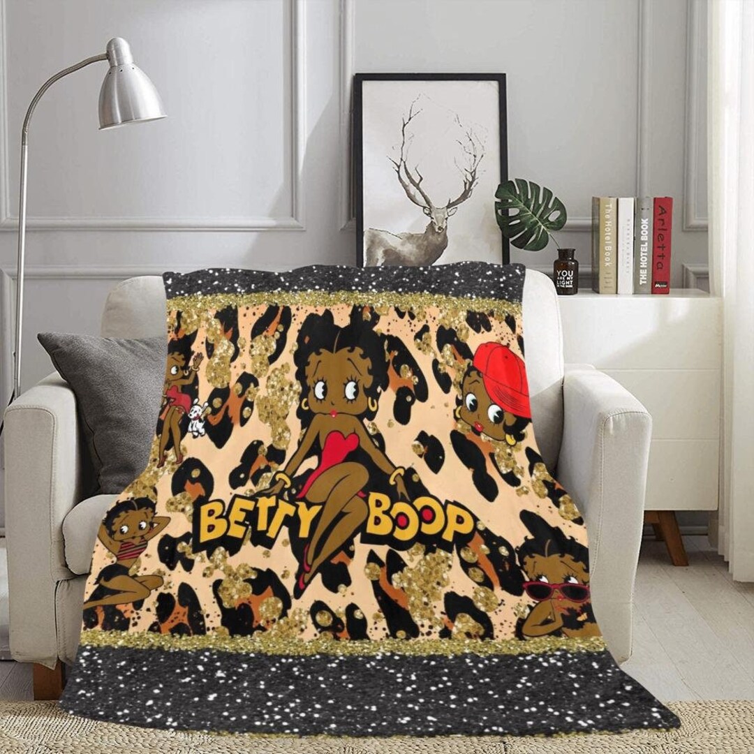 African Betty Boop Leopard Ultra Soft Fleece Blanket, LARGE Black Betty ...