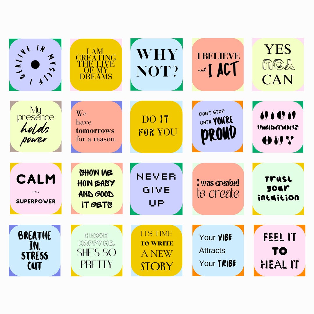 Positive Mind Sticker Pack – 20 Motivational Stickers for Planners ...