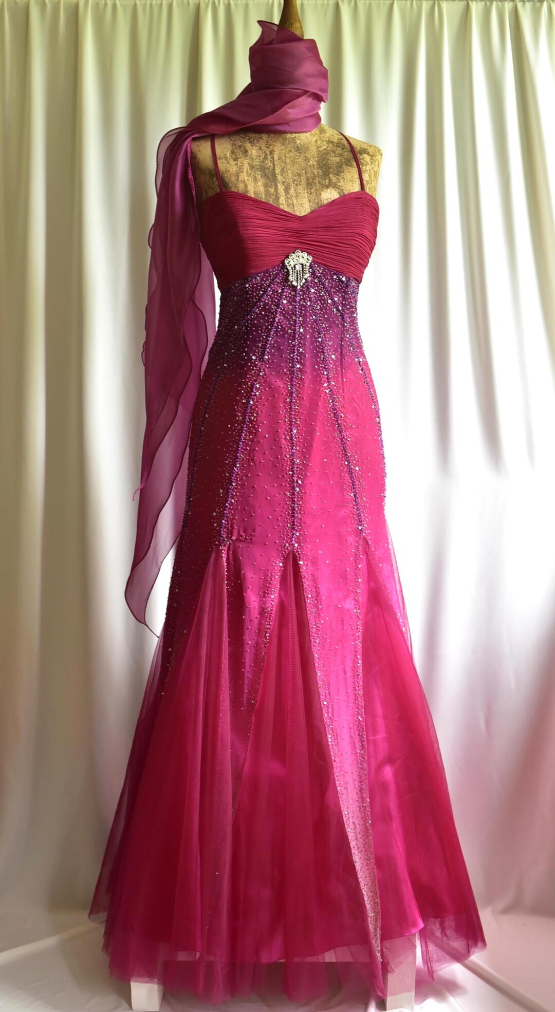 Vintage Y2K SILK Barbie Trumpet Ombre Homecoming Princess Vampy Gothic ...