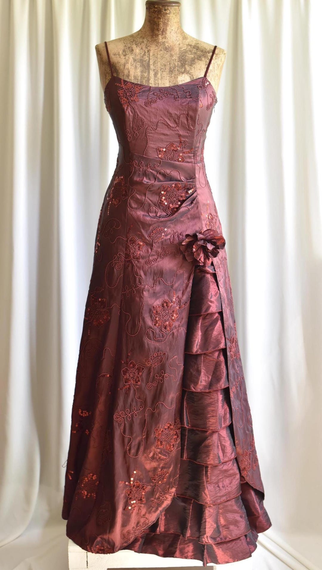 Vintage Y2K Floral Ruffly Whimsy Whimsygoth Fairycore Gothic Homecoming ...