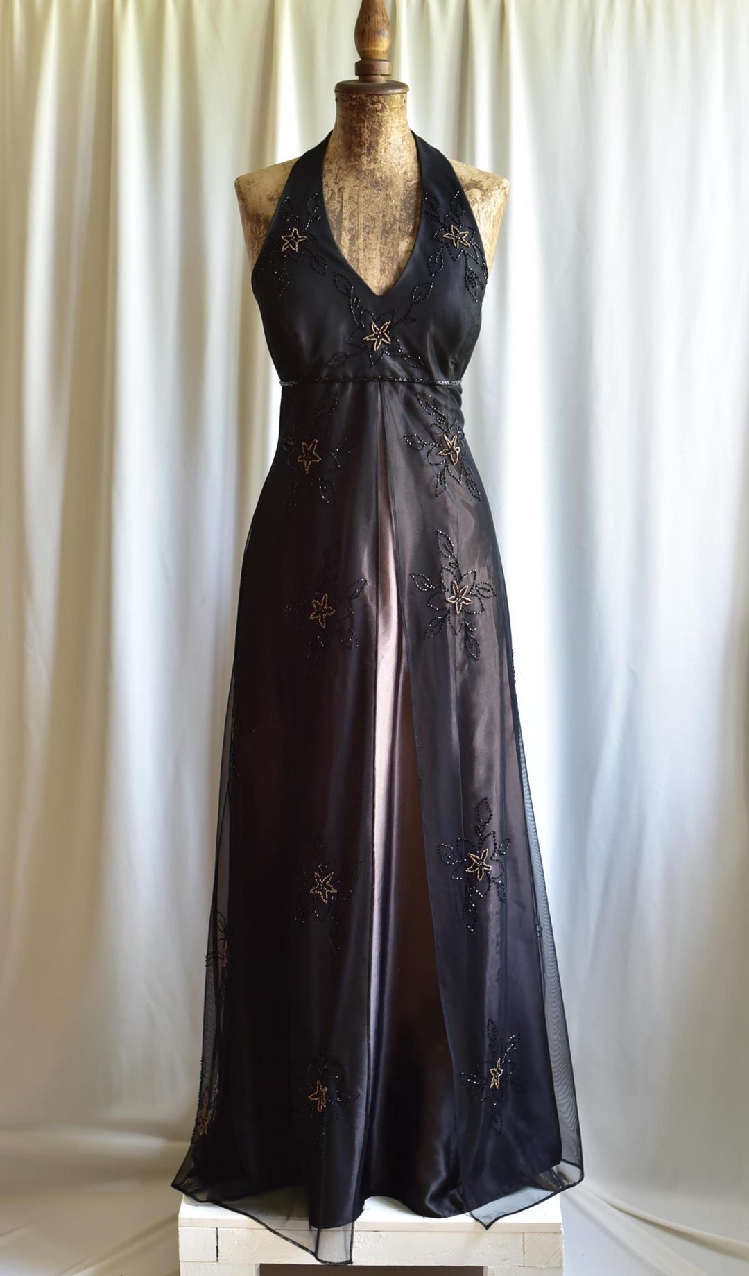Vintage Y2K Vampire Ombre Mesh Homecoming Beaded Vampy Gothic Empire ...