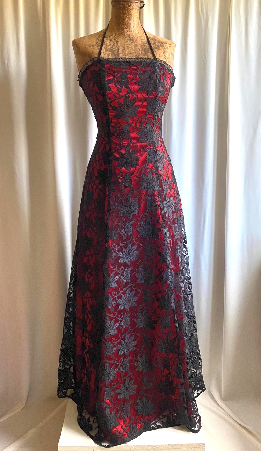 Vintage Y2K Homecoming Beaded Lace Gothic Vampire Vampy Whimsygoth Prom ...