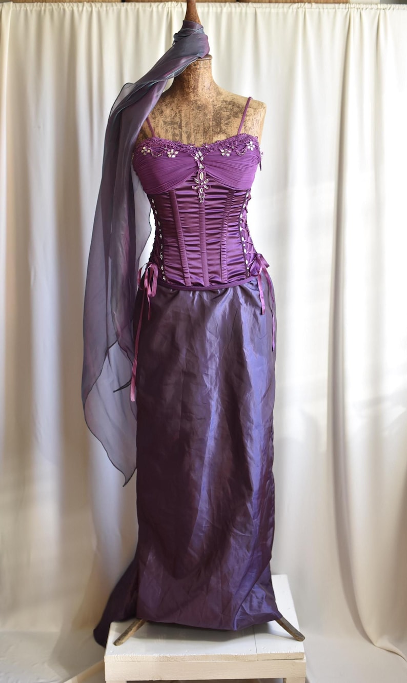 Vintage Y2K Two-piece Corset Dress: Gothic Fairycore Prom Maxi (S-M) - Etsy