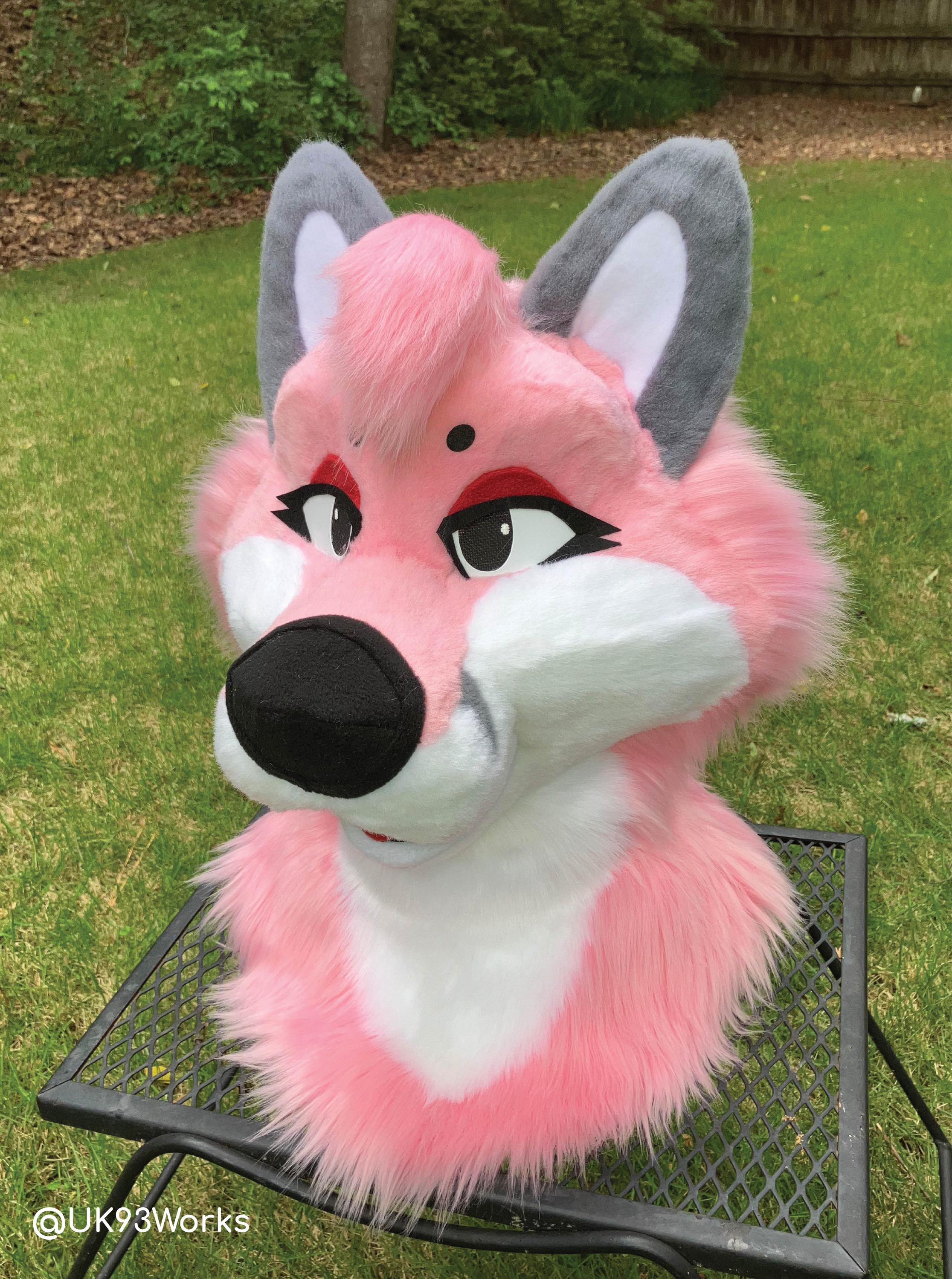 Pink Fox Fursuit Head and Tail - Etsy