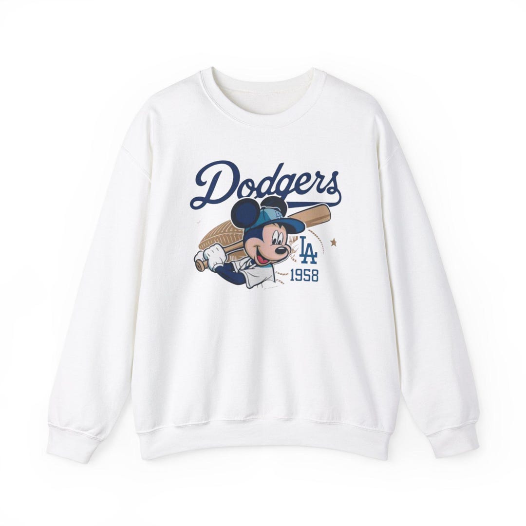 Vintage Mickey Mouse Dodgers Disneyland Unisex Crewneck Sweatshirt ...