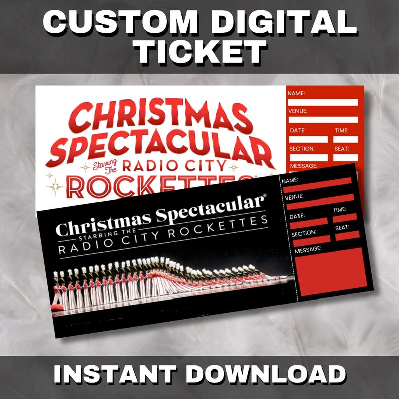 Printable Christmas Spectacular Ticket, Musical Ticket, Editable ...