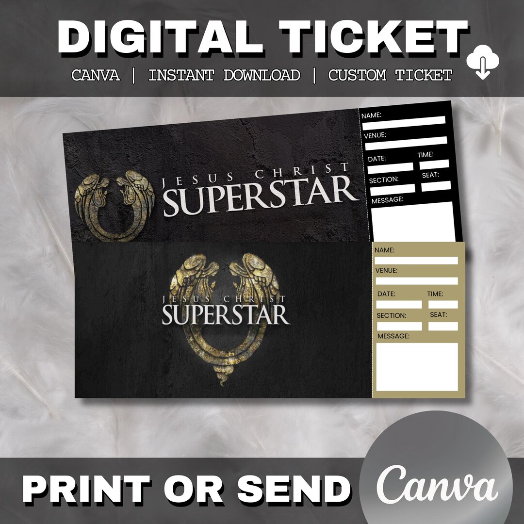 Printable Jesus Christ Superstar Broadway Ticket | Jesus Play ...