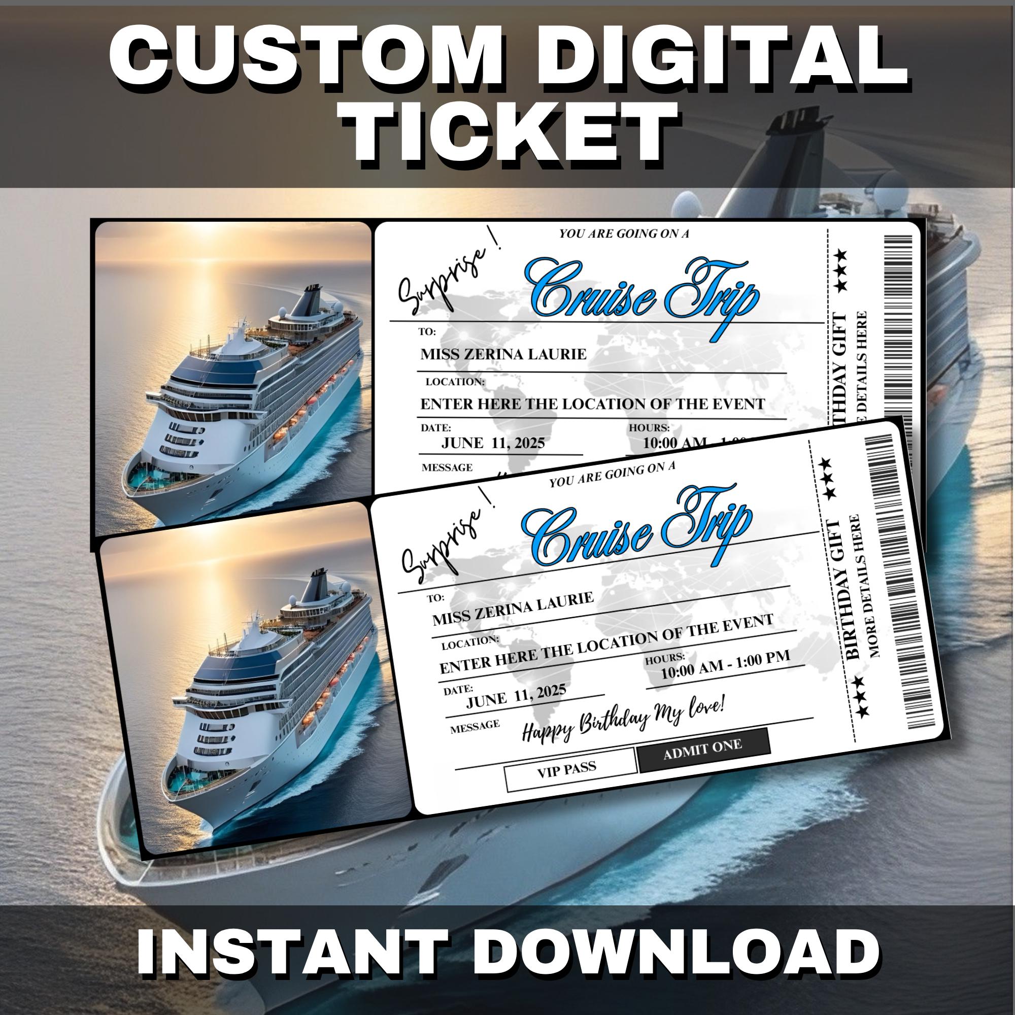 Travel Cruise Gift Certificate Template, Cruise Trip Voucher Ticket ...
