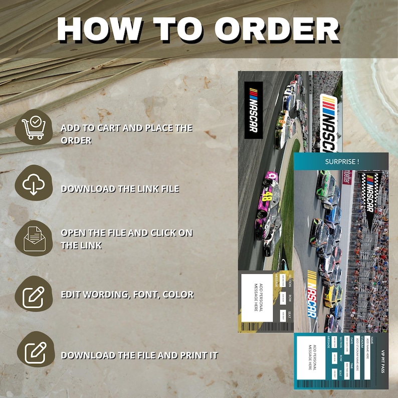 Printable NASCAR Surprise Reveal Car Race Gift Template. Nascar ...