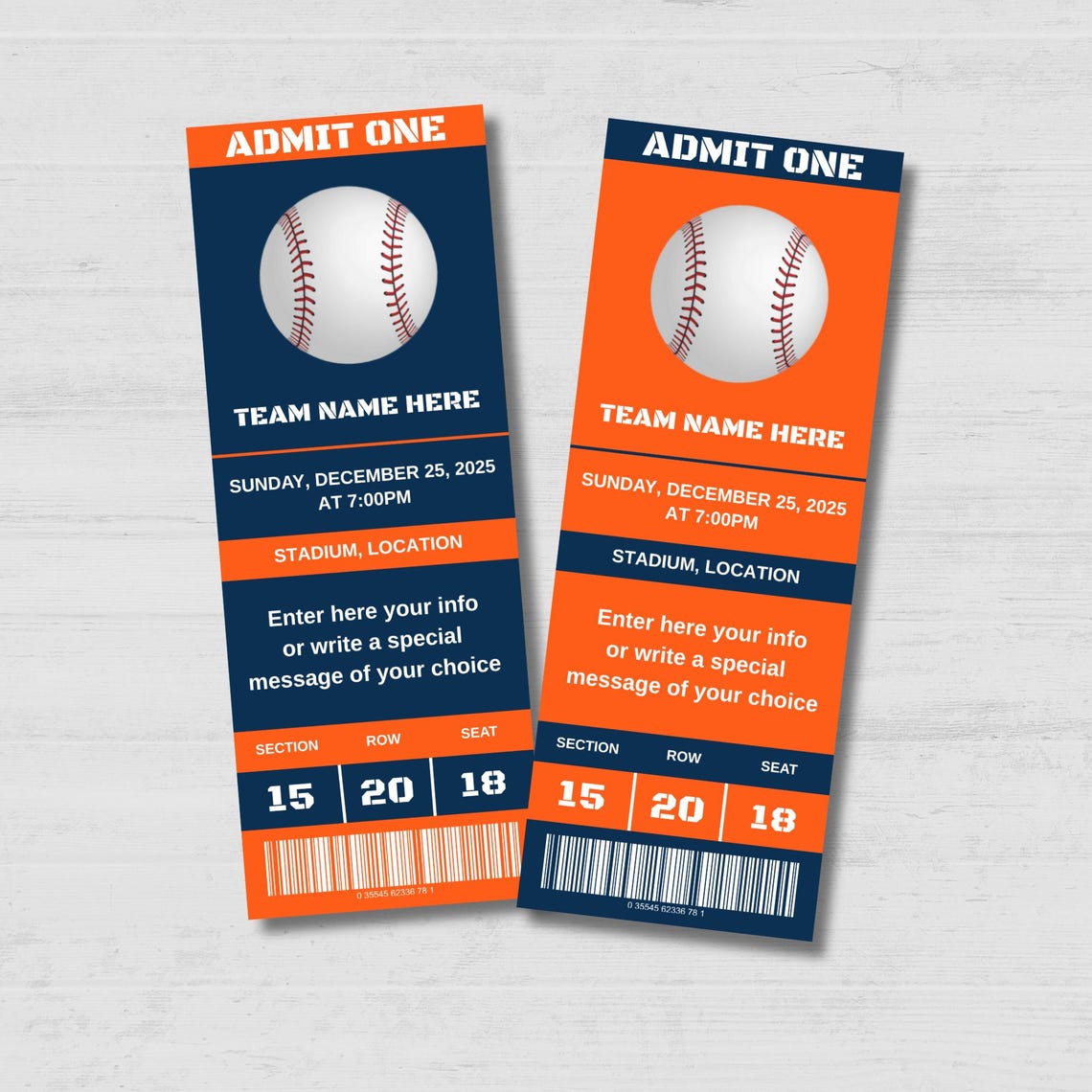 Editable Baseball Game Detroit Colors Ticket Template Surprise ...