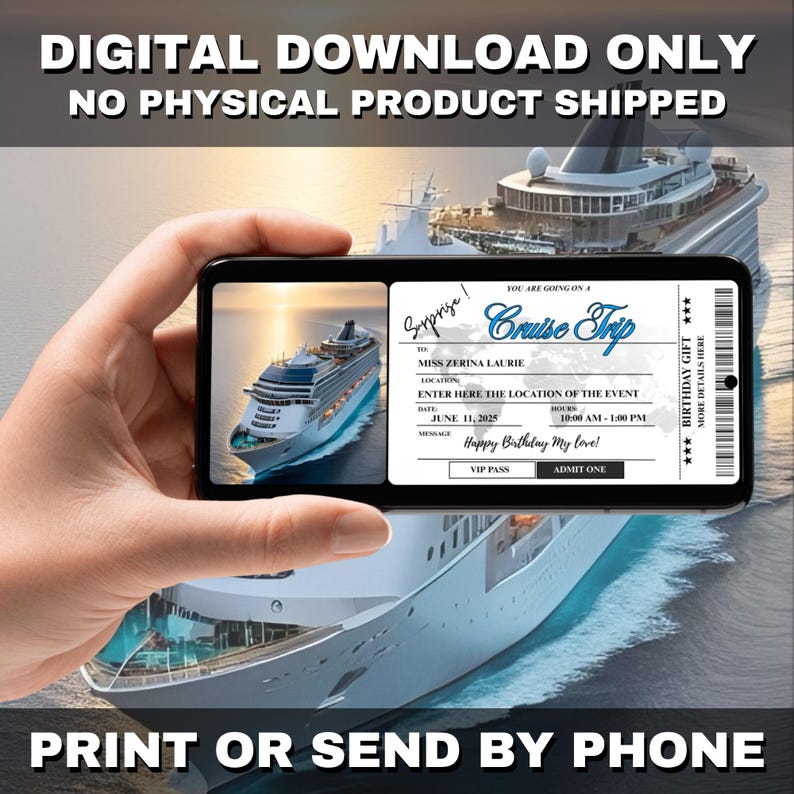 Travel Cruise Gift Certificate Template, Cruise Trip Voucher Ticket ...