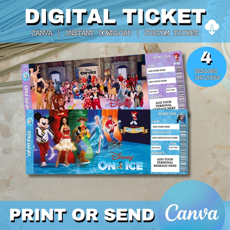 Editable Disney ON-ICE SHOW Surprise Event Reveal Gift Template ...