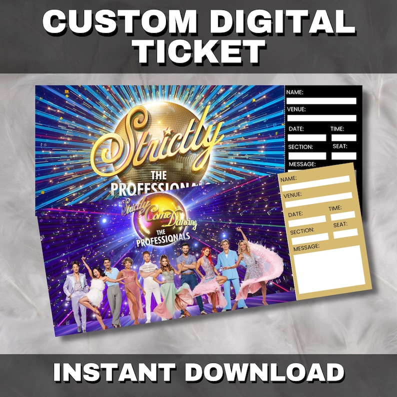 Editable Strictly Come Dancing Ticket, Printable Event Ticket Template ...