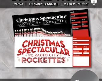 Printable Christmas Spectacular Ticket, Musical Ticket, Editable ...