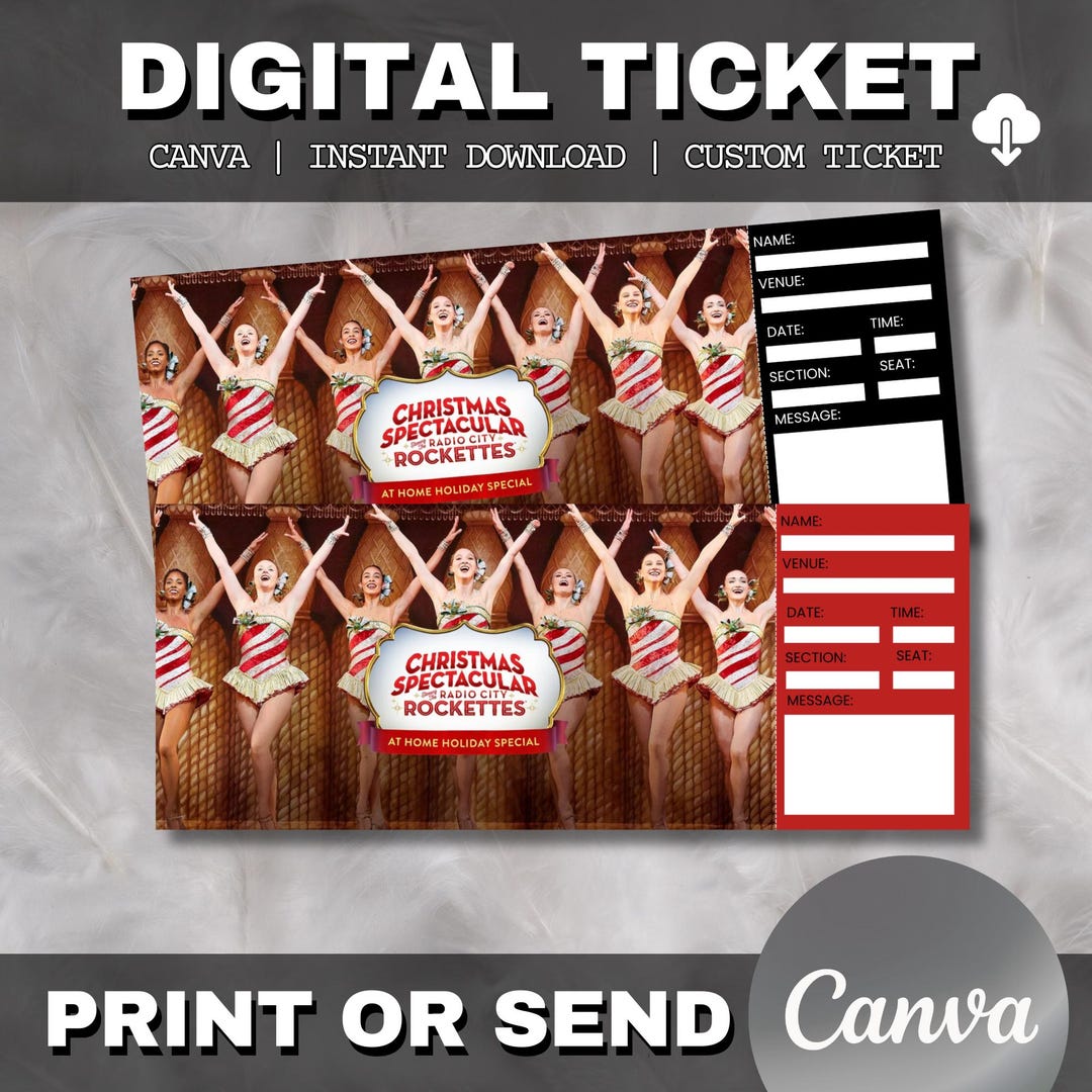 Printable Christmas Spectacular Ticket | Radio City Rockettes ...