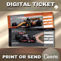 Editable Formula Ticket | Ticket Template - Etsy