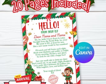 Christmas Elf Introduction Letter, Elf Arrival Letter Printable, First ...