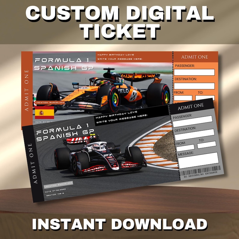 Printable Formula Ticket, Belgian GP Faux Ticket, Editable Spa Race ...