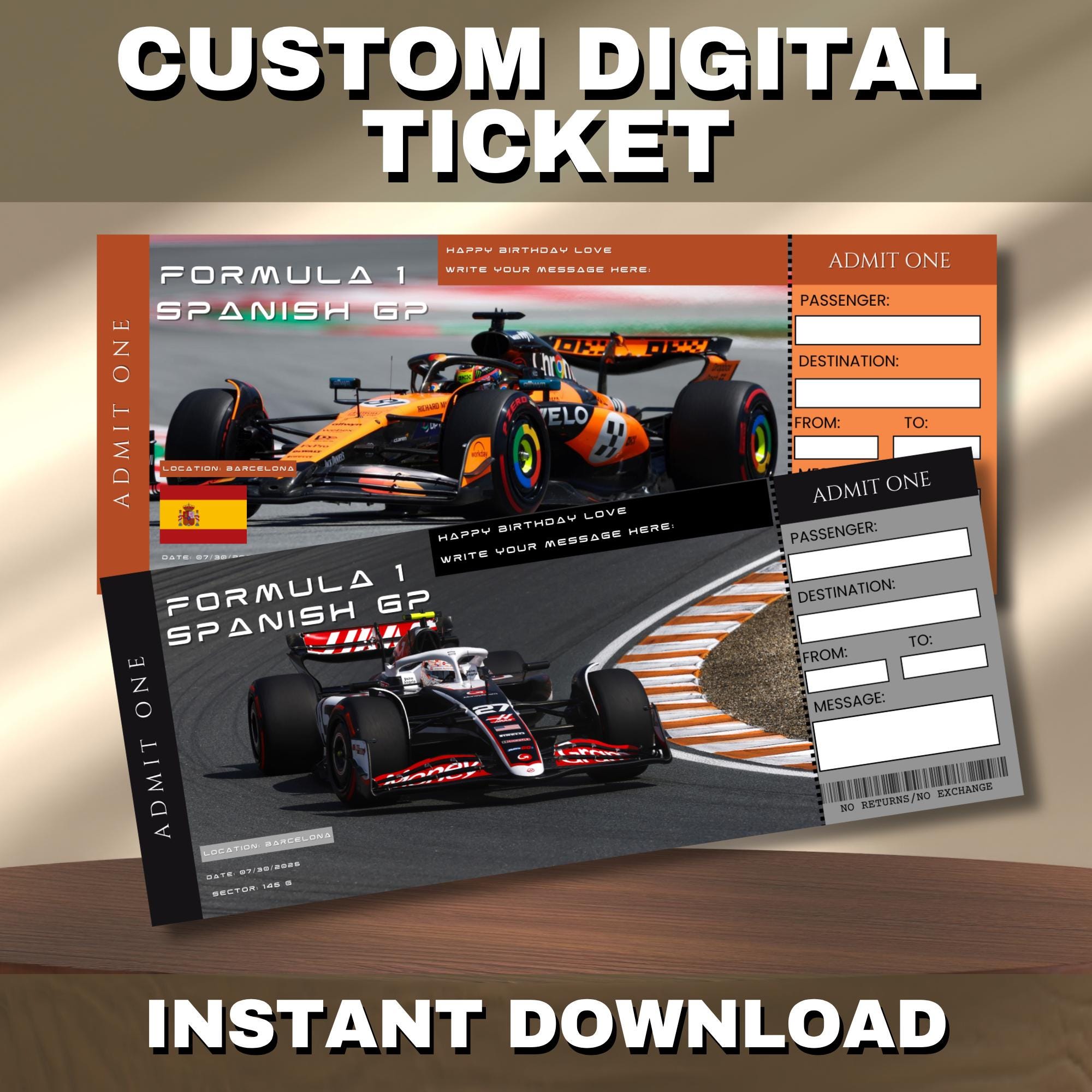 Printable Formula Ticket, Belgian GP Faux Ticket, Editable Spa Race ...