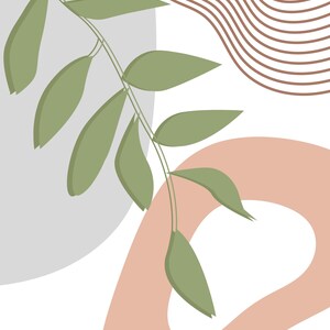 Earth Tone Minimalist Wall Prints Set of 3 | Scandi Leaf Boho Aesthetic ...