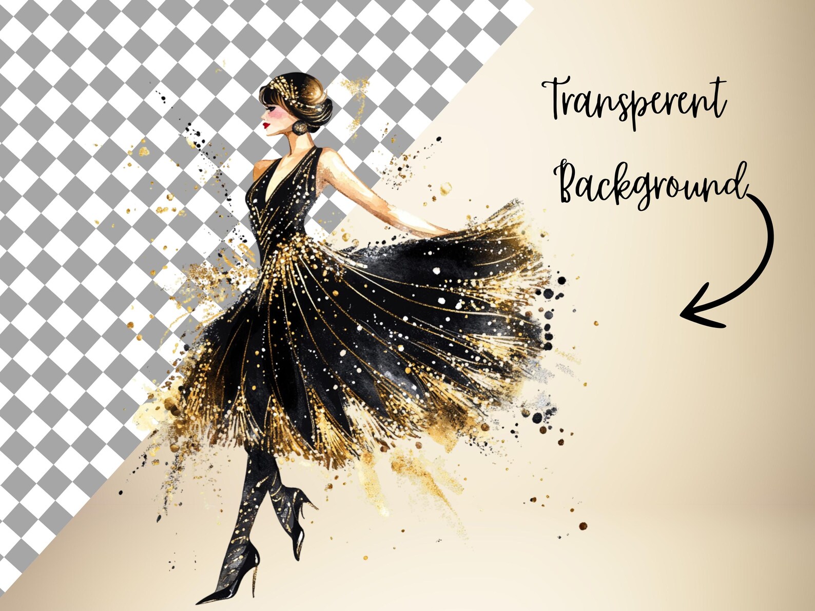 Happy New Year Clipart Bundle| Black & Gold Clipart |new Year's Eve ...