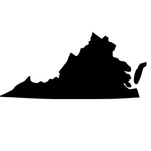 Virginia Vinyl Decal, Virginia Sticker, State of Virginia Outline ...