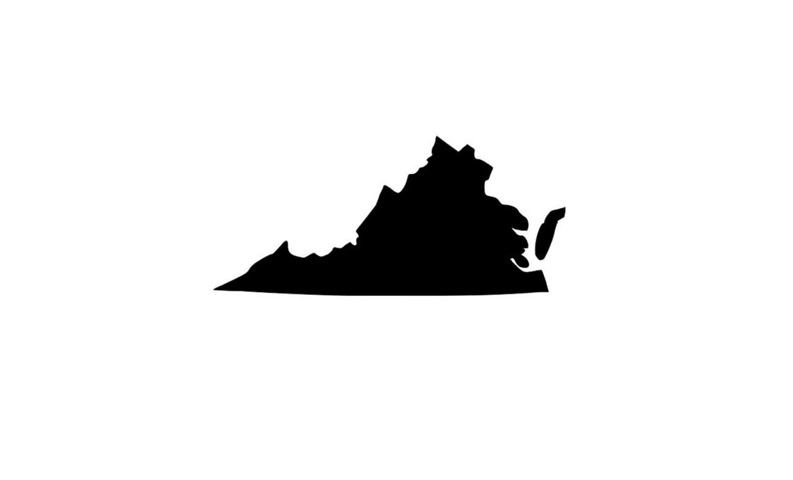 Virginia Vinyl Decal, Virginia Sticker, State of Virginia Outline ...