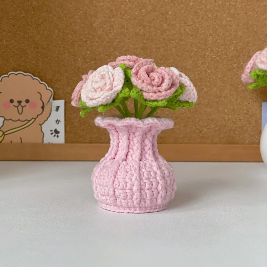 Crochet Flowers in Vase Plushies, Housewarming Home Decor, Gift for Her ...